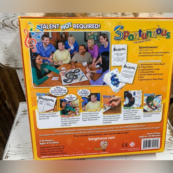 Toys | Spontuneous The Song Game Family Friends Party Game For Ages 8 ...